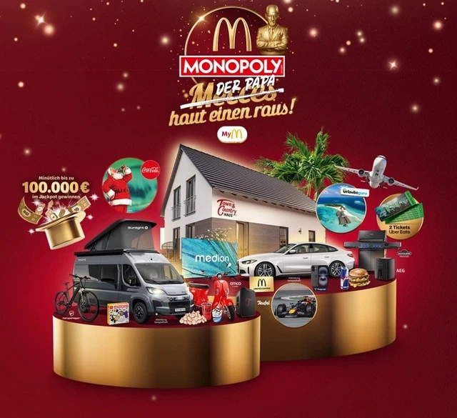 TOP-AKTION 💯MC DONALDS 2025 Monopoly 50 x Codes — EUR 29,99 - PicClick DE