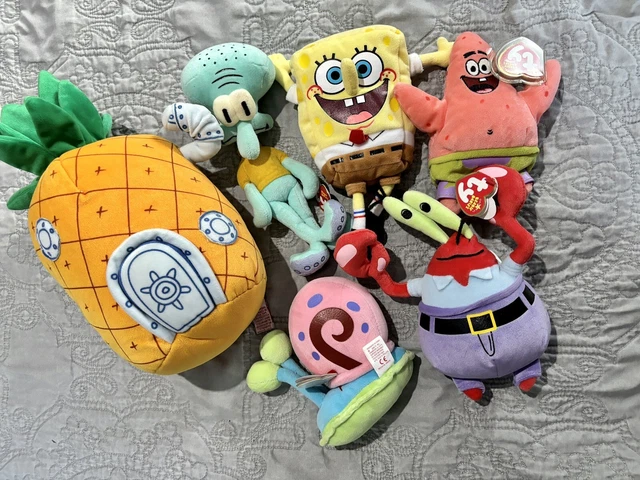SET OF 6 Vintage Retired SPONGEBOB SQUAREPANTS TY BEANIE BABIES ...