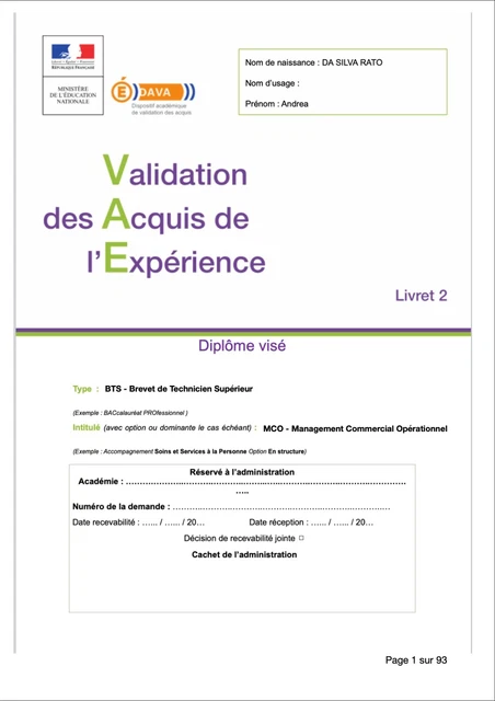 VAE - BTS MCO/MUC 2022 Livret 2 + présentation PowerPoint oral ...