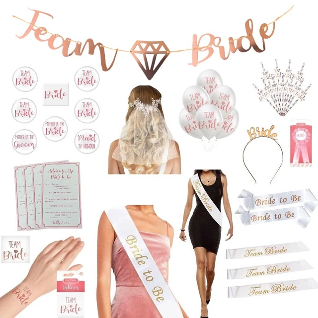 TEAM BRIDE HEN Party Bride To Be Night Do Sashes Veil Games Decor ...