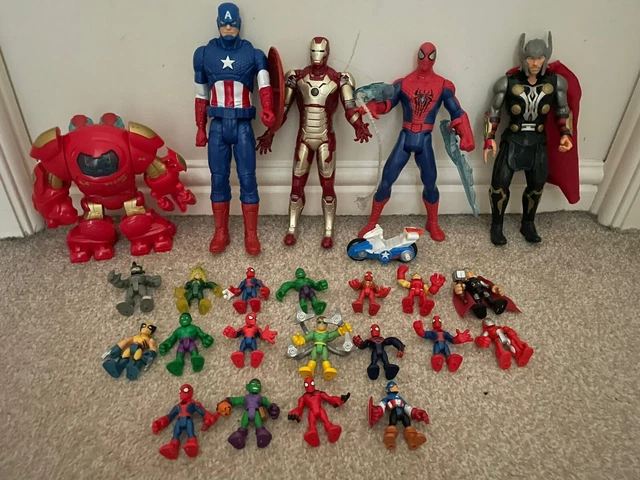 MARVEL SUPER HERO Bundle Playskool Modellino Thor Spiderman Iron Man ...