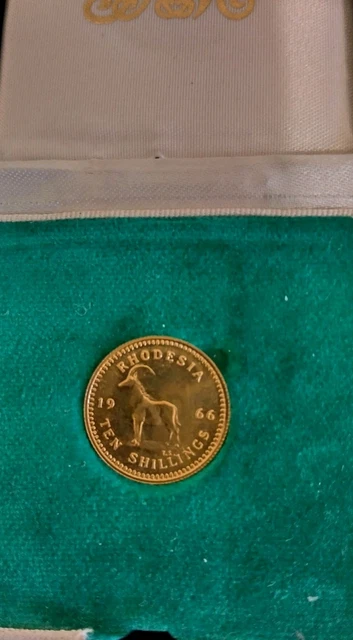 RARE 1966 RHODESIA Gold Proof 10 Shillings Coin Mint. £899.99 - PicClick UK