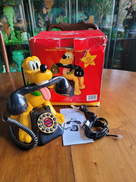 VINTAGE DISNEY PLUTO Telephone Fully Working Sounds/tail With BOX £49. ...