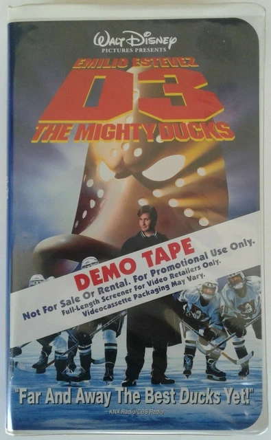 WALT DISNEY D3 The Mighty Ducks - VHS - Demo Tape Promotional Promo ...
