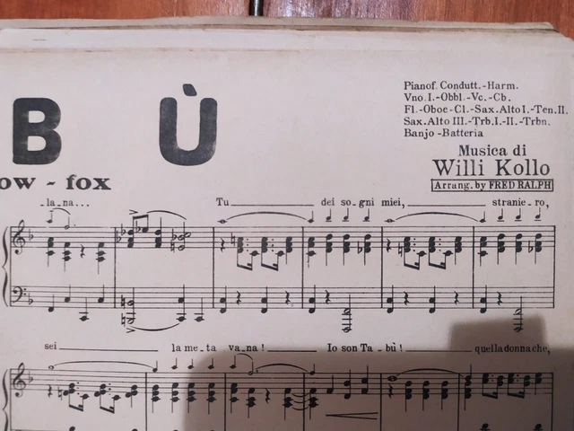 TABÙ DI WILLI KOLLO.NAVE BIANCAMUSICA DI ROBERT STOLZ 1932 EUR 8,00 - PicClick IT