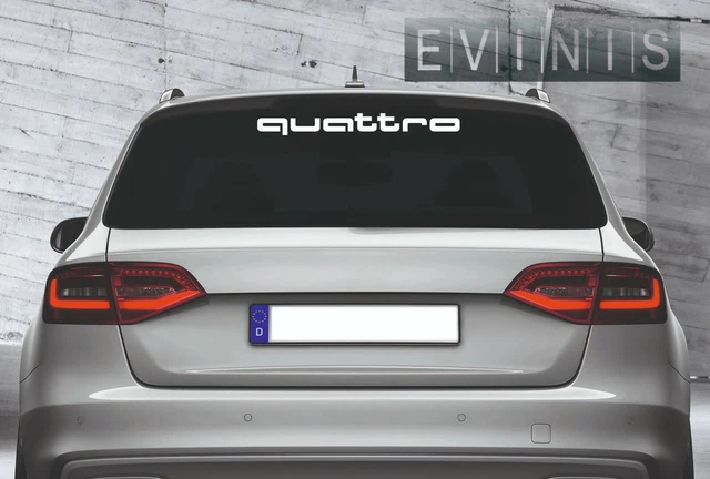 AUDI QUATTRO REAR WINDOW VINYL STICKER CAR DECAL 60cm DEFAULT WHITE X1 ...