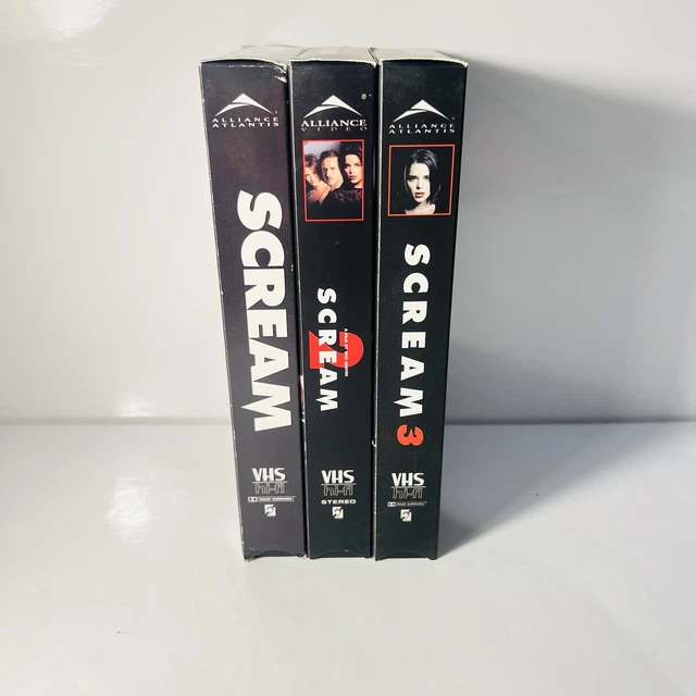 SCREAM TRILOGY 1 2 & 3 VHS Courtney Cox Neve Campbell Ghostface Slasher ...