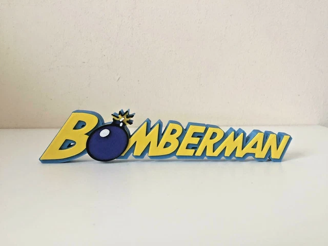 BOMBERMAN LOGO VIDEO Game Collectible Display Text Retro Ornamental ...