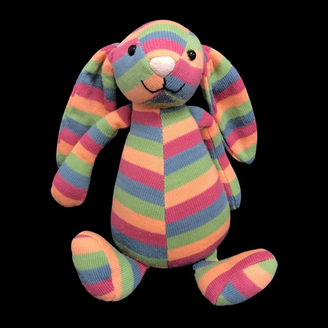 JELLYCAT NATALIA STRIPED Bashful Bunny Special Edition 9" Plush Rabbit ...