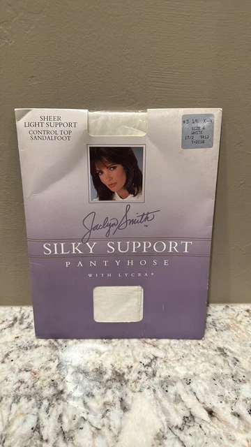 VINTAGE JACLYN SMITH Silky Support Lycra Pantyhose Control top A White ...