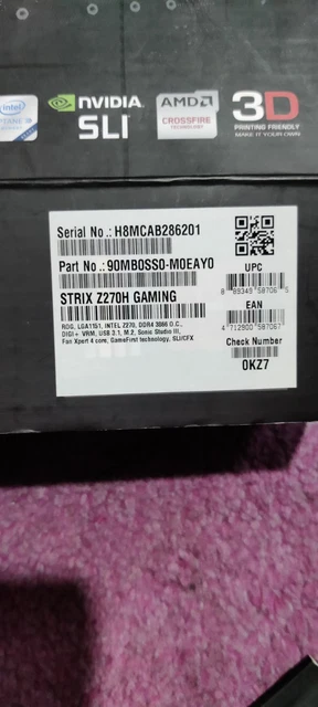 ASUS ROG STRIX Z270H Gaming Motherboard + intel core i7-7700k 4.20 ghz ...