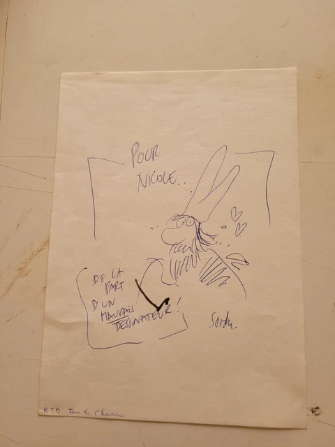 DESSIN ORIGINAL , dédicacé de Serdu sur feuille 29x20 cms, en BE EUR 30 ...