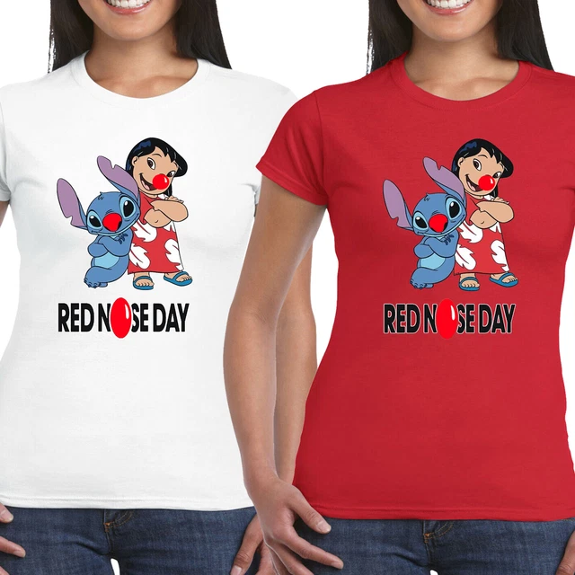 LILO & STITCH Red Nose Day Ladies 2025 Tshirt School Fun Event Teacher ...