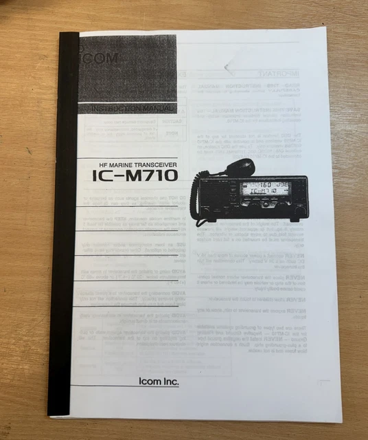 ICOM HF MARINE Transceiver IC-M710 Instruction Manual £5.92 - PicClick UK