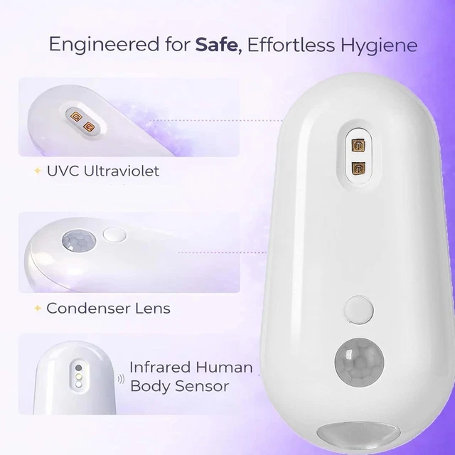 SELF CLEANING UV Toilet Sanitizer and Night Light, Motion-Activated ...