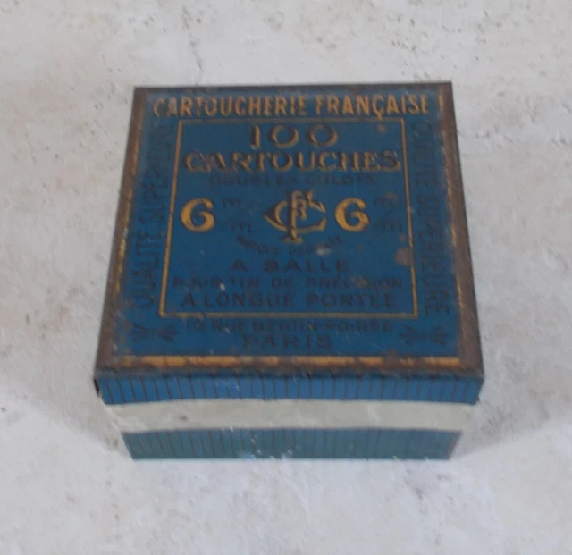 ANCIENNE BOITE 100 Cartouches cal 6mm Cartoucherie Française CF France ...