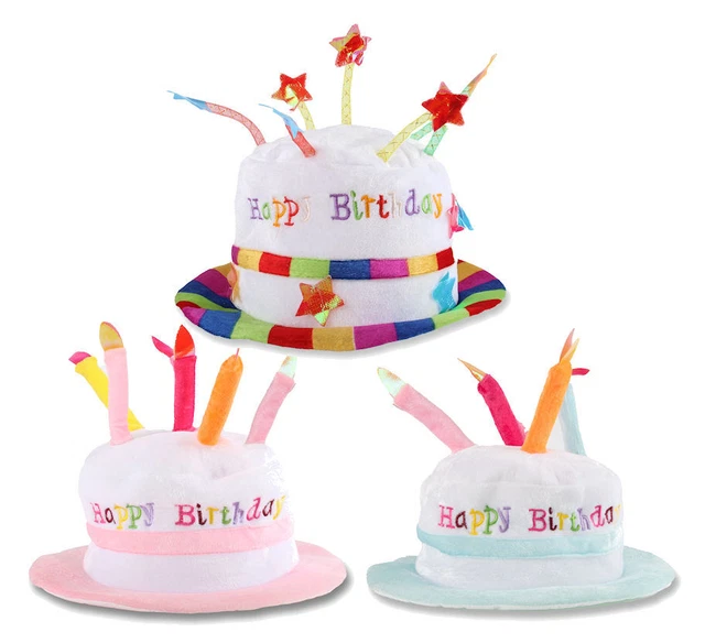 ADULT LIGHT UP Happy Birthday Hat - Costume Accessory Fancy Dress Up ...