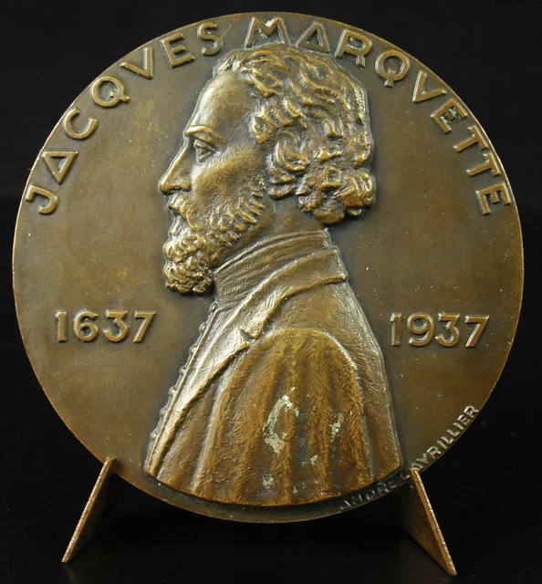 MÉDAILLE JACQUES MARQUETTE explorateur 1937 sources Mississippi ...