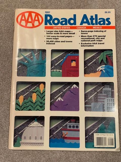 1991 AAA ROAD Map Large Book USA, Canada, Mexico $10.00 - PicClick
