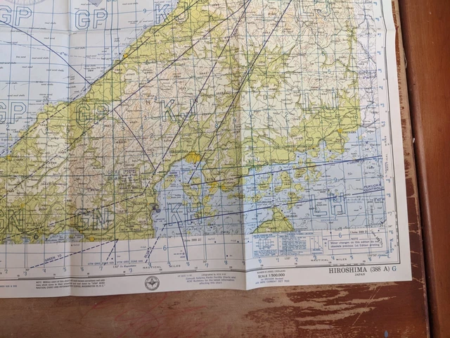 USAF AIR FORCE Pilotage Chart Map Hiroshima 1950 Color Sectional Japan ...