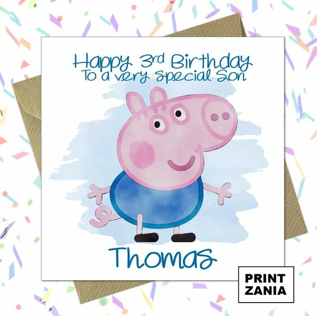 PERSONALISED BIRTHDAY CARD George Pig Peppa Pig Son Brother Nephew ...