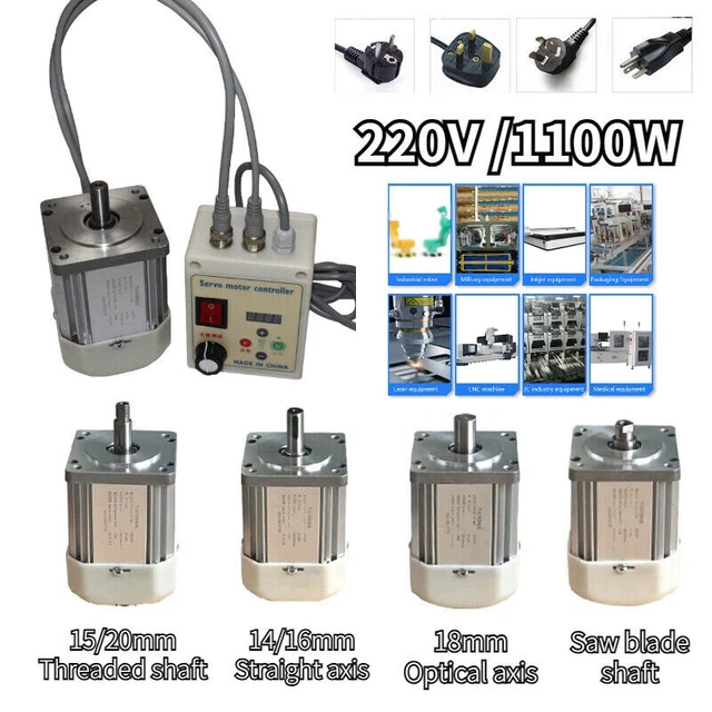 1100W 220V LATHE Servo Motor & Controller Driver Woodworking Machine ...
