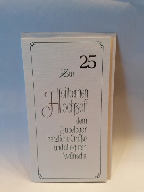 GLÜCKWUNSCHKARTE &SILBERHOCHZEIT& 25 Jahre Grußkarte Mit Umschlag EUR 1 ...