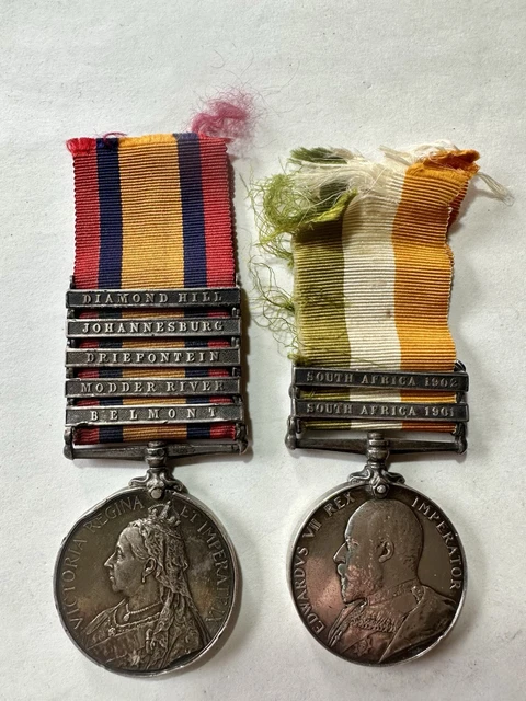 BOER WAR PAIR. QSA With Five Bars and KSA. Pte T Hatton. Grenadier ...