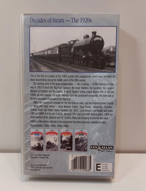 STEAM RAILWAY HISTORY VHS Decades Of Steam -Trains The Set 1920s ...