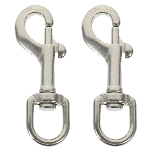 2 PCS UNDERWATER Diving Hook Stainless Snap Swivel Clips Spring Hooks ...