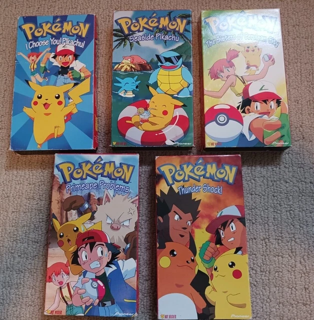 POKEMON VHS TAPES lot with red labels. One damaged others untested $6. ...