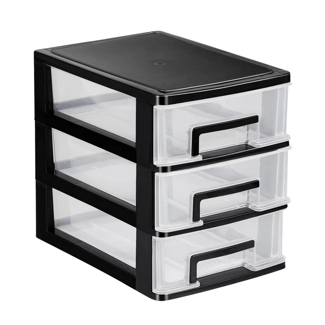 PLASTIC STORAGE DRAWERS Desktop Drawer Unit Desktop Cabinet Storage £19 ...