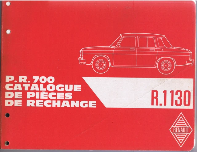 RENAULT R8 CATALOGUE PIÈCES RECHANGE PR 700 R 1130 ANNÉES 60 8 langues ORIGINAL EUR 37,00 ...