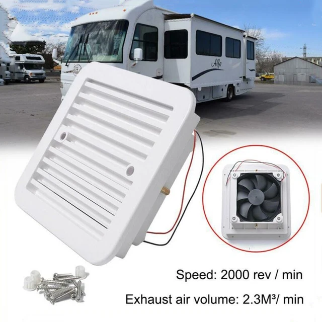 SIDE AIR VENT Exhaust Fan RV Camper Ventilation Motorhome Yacht White ...