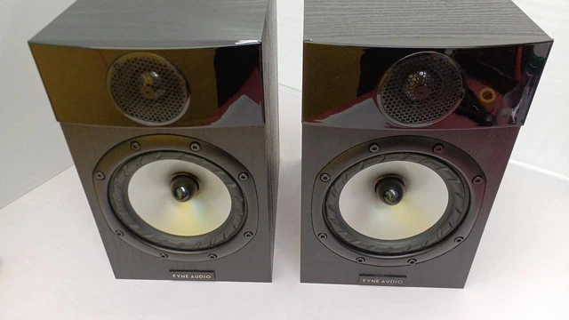 FYNE AUDIO F300 Black Ash Bookshelf Speaker Pair Works Tested TB01 4.5 ...