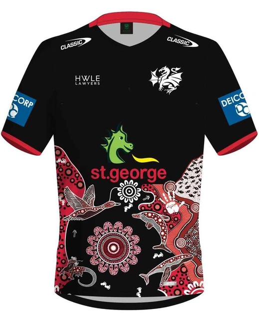 ST GEORGE DRAGONS 2024 NRL Mens Indigenous Training Shirt Sizes S-7XL ...