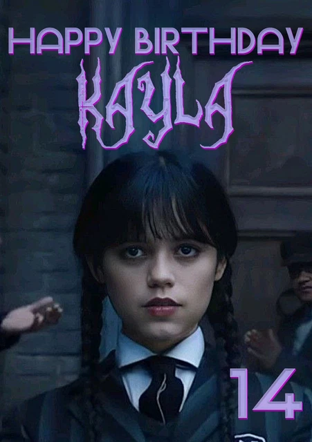 WEDNESDAY ADDAMS PERSONALISED Birthday Card for Addams Family Greetings ...