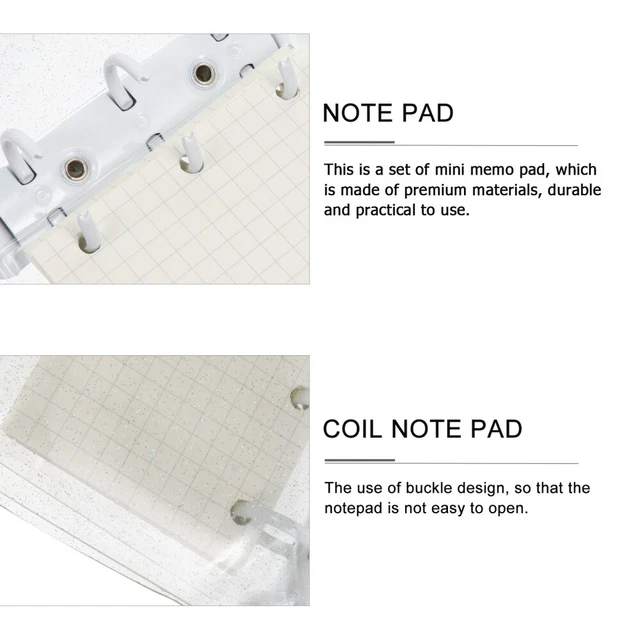 CARNET DE NOTES Voyage Bloc-notes Poche Classeur Transparent Mémorandum ...