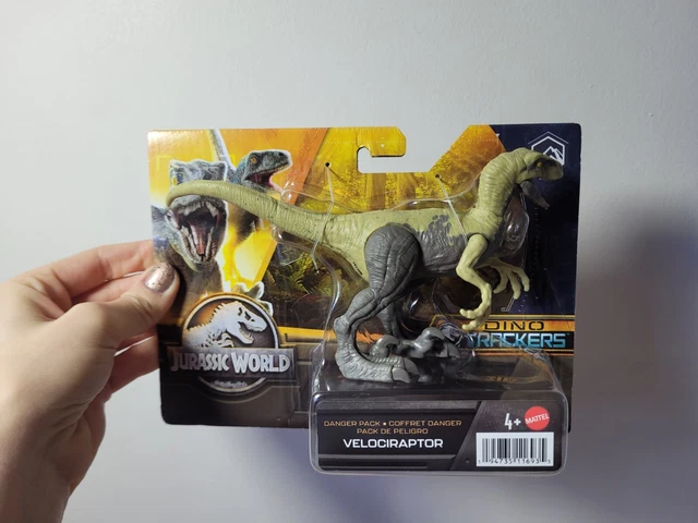 MATTEL JURASSIC WORLD Danger Pack Velociraptor Dino Trackers Dino ...