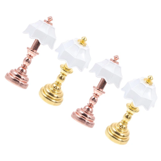 MINI LAMP SET for Dollhouse Bedside Table Tiny House Decoration 4pcs £ ...