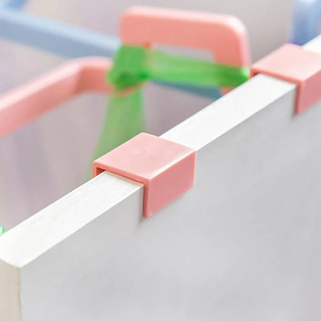 PORTABLE PLASTIC GARBAGE Hanging Kitchen Trash Storage Rack Bag Hook ...