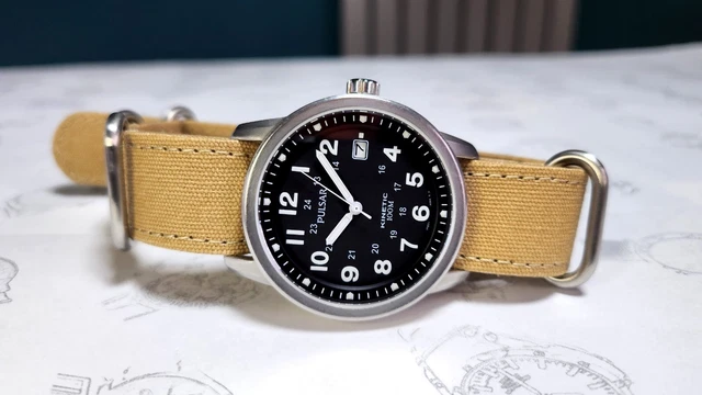 PULSAR BY SEIKO Kinetic Military Field Watch - New Capacitor, & Mineral ...