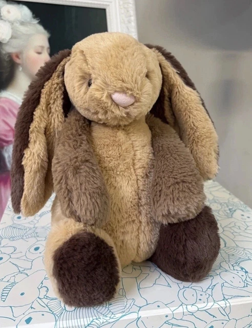 RETIRED JELLYCAT BASHFUL Patchwork Brown Bunny.BNWT.Genuine Jellycat w ...