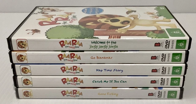 RAA RAA THE Noisy Lion X 5 DVD Region 4 Go Bananas Nap Time Story Gone ...