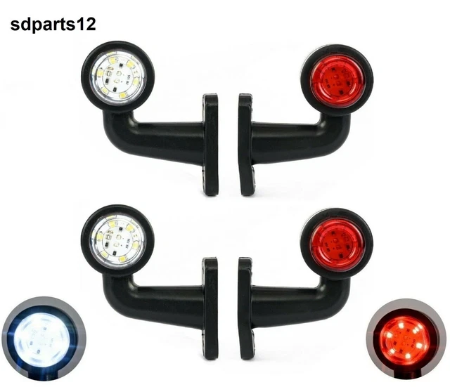 4X 12V-24V MINI Feux de Gabarit LED 2 Couleur Rouge Blanc/Cristal ...