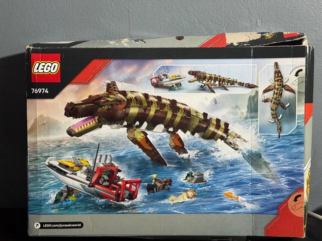 LEGO JURASSIC WORLD Rebirth Brick-Built Mosasaurus Boat Mission | 76974 ...