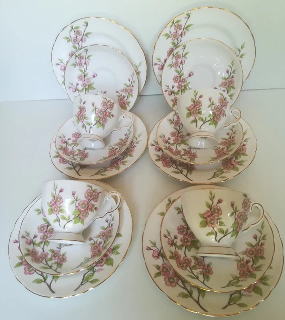 **1940/1950S VINTAGE TUSCAN BONE CHINA PART TEA SET**SPRINGTIME PATTERN ...