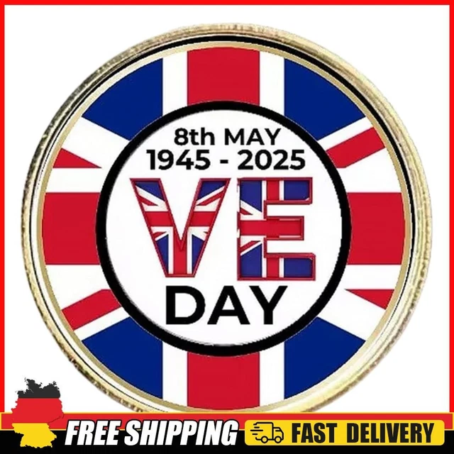 VE DAY BADGE VE Day National Badge Round Badge for Clothing Bags Shirt ...