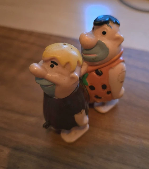 VINTAGE 1960'S FLINTSTONES Fred And Barney Ramp Walker Walking Toy Marx ...