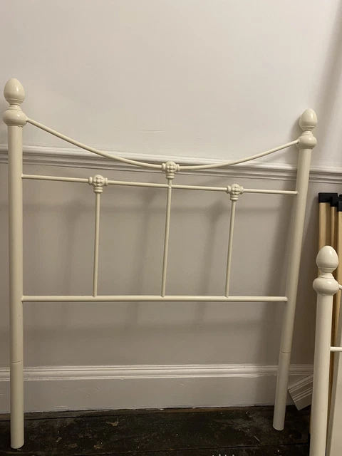 METAL BED FRAME - Single Size Bed-Cream Colour (No Mattress) £25.00 ...